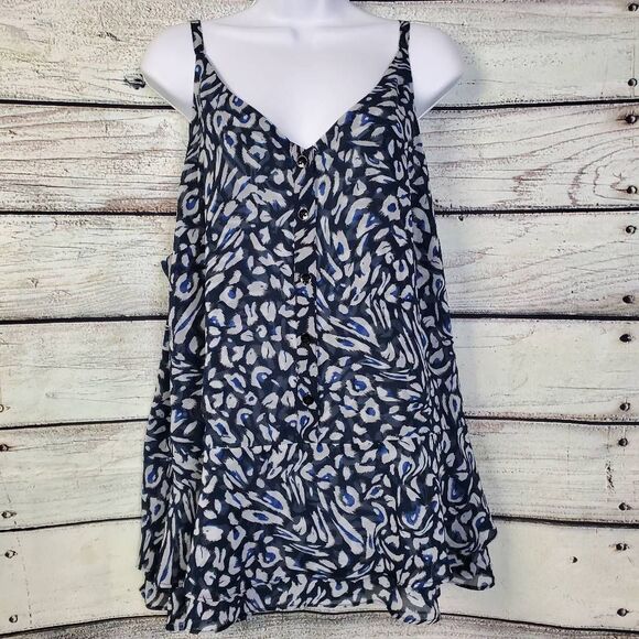 CAbi | Tops | Cabi Womens Xl Button Front Camisole Tank Top Blue Black ...
